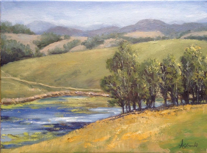 NSW Landscape, Australian Country Scene, Rural Art, Australian Dam and ...