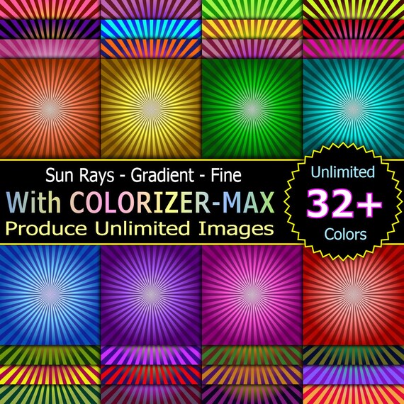 Sun Rays Gradient Fine Starburst Digital Paper Sun Ray | Etsy
