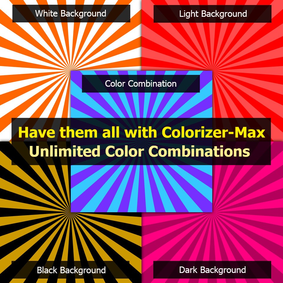 Sun Rays - Colorful, Starburst Digital Paper, Sun Ray Digital Paper ...