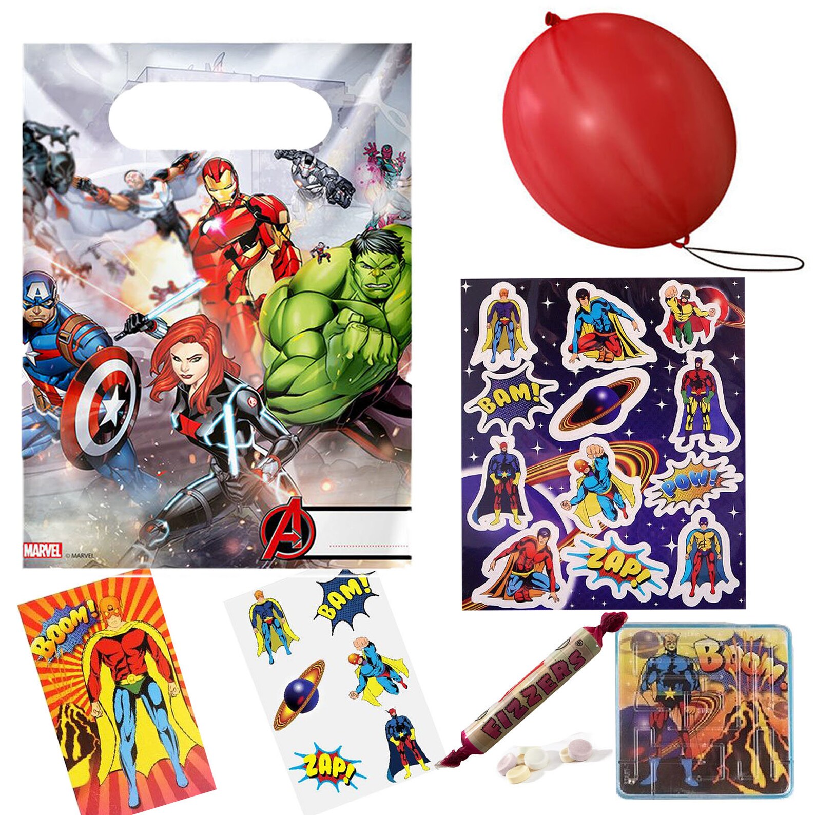 Pre Filled Avengers Superhero Party Bag With FREE Downloadable - Etsy UK