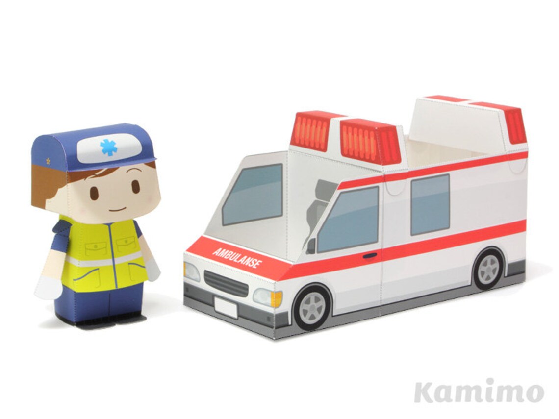 Police Car, Ambulance, Fire Truck Paper Toy / Printable Paper Craft PDF ...