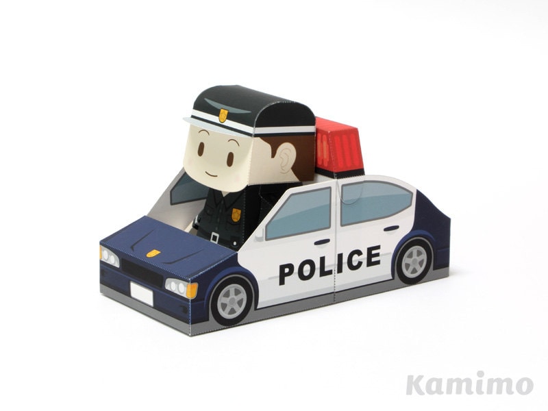 Police Car Paper Toy / Printable Paper Craft PDF / Tatten Plus ...