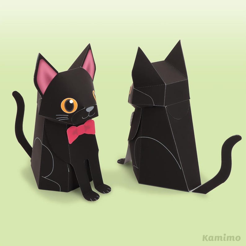 Halloween Cat - Black Cat Paper Craft, Favor Boxes, Gift Boxes, Spring ...