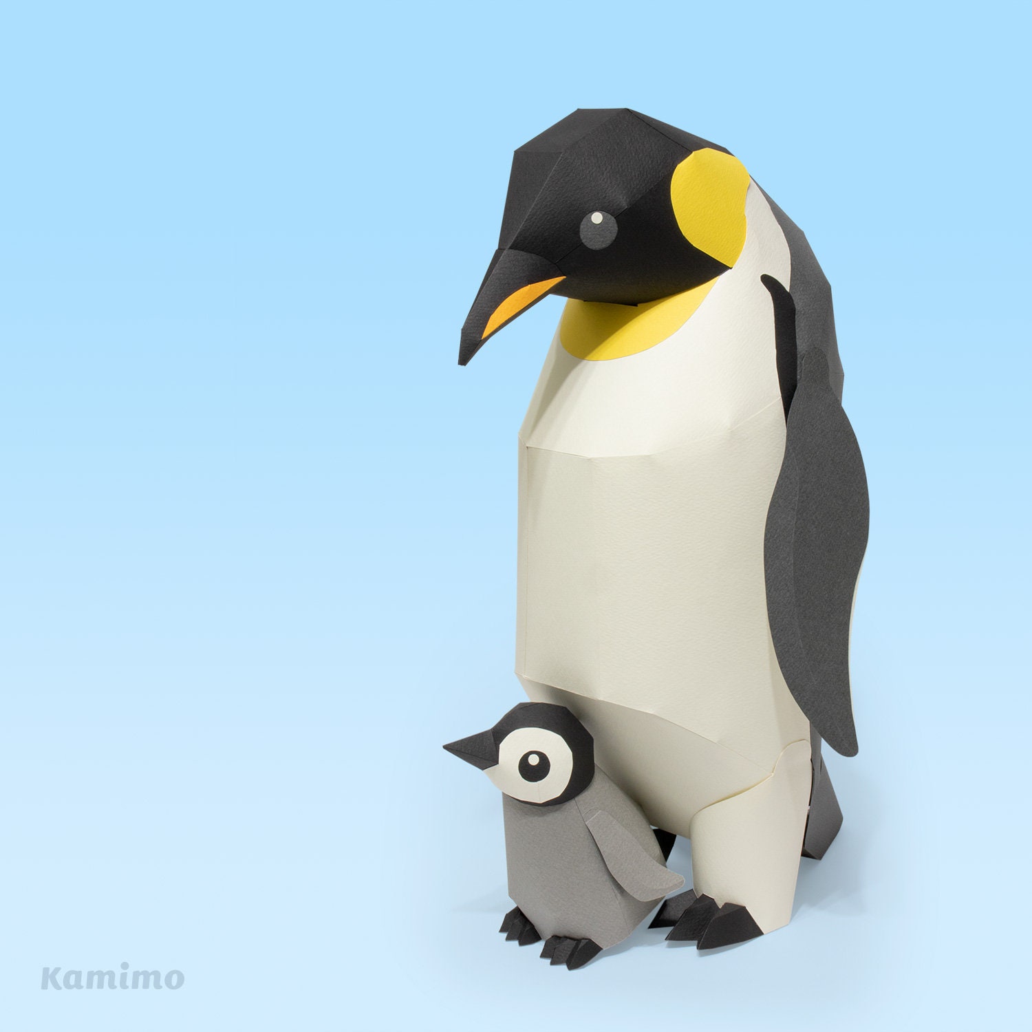 Emperor Penguin Parent and Chick - 3D Papercraft, Paper Sculpture, DIY ...