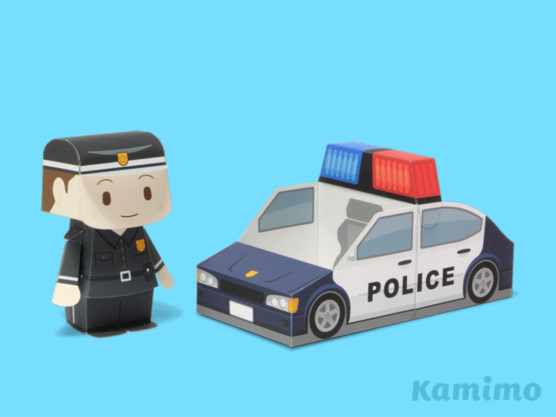 Police Car Paper Toy / Printable Paper Craft PDF / Tatten Plus ...