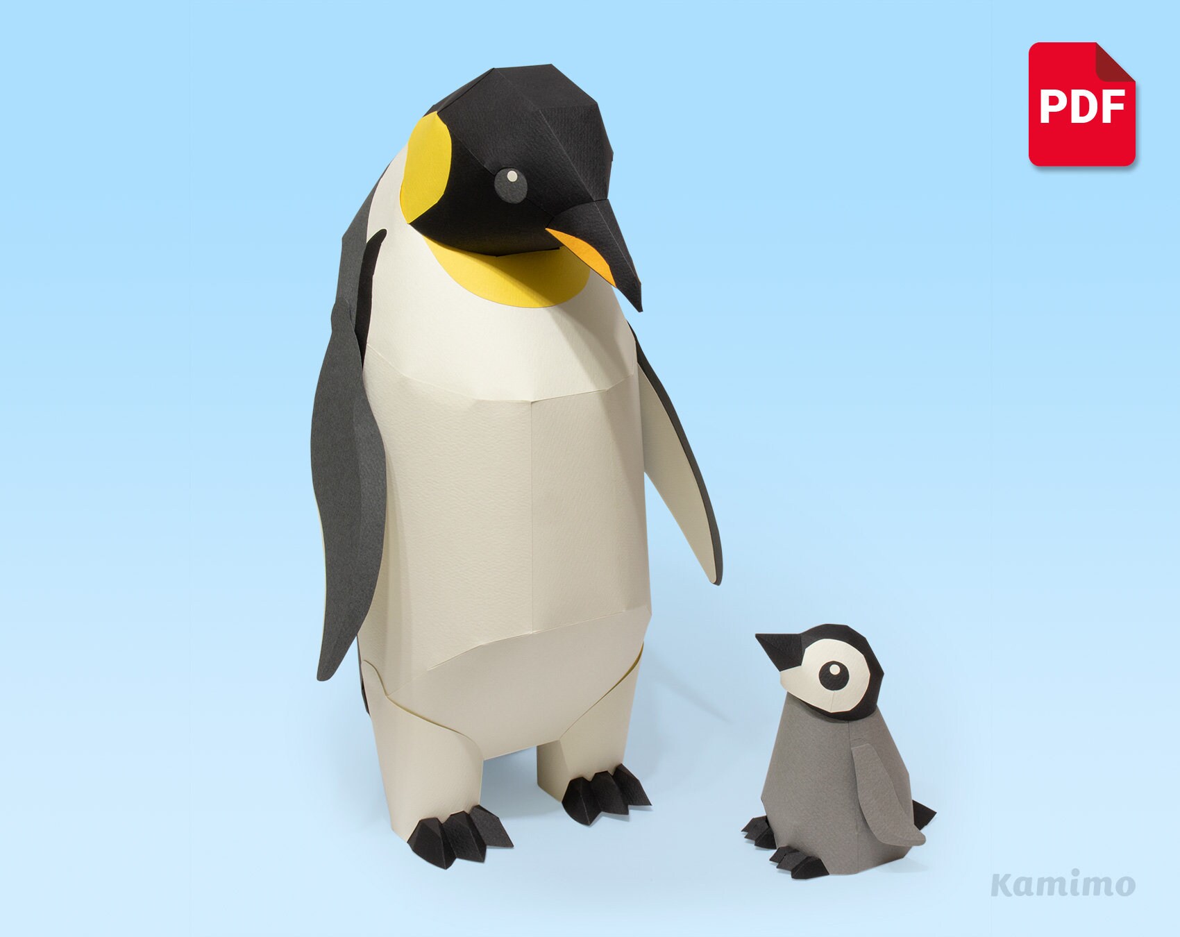 Emperor Penguin Parent and Chick - 3D Papercraft, Paper Sculpture, DIY ...