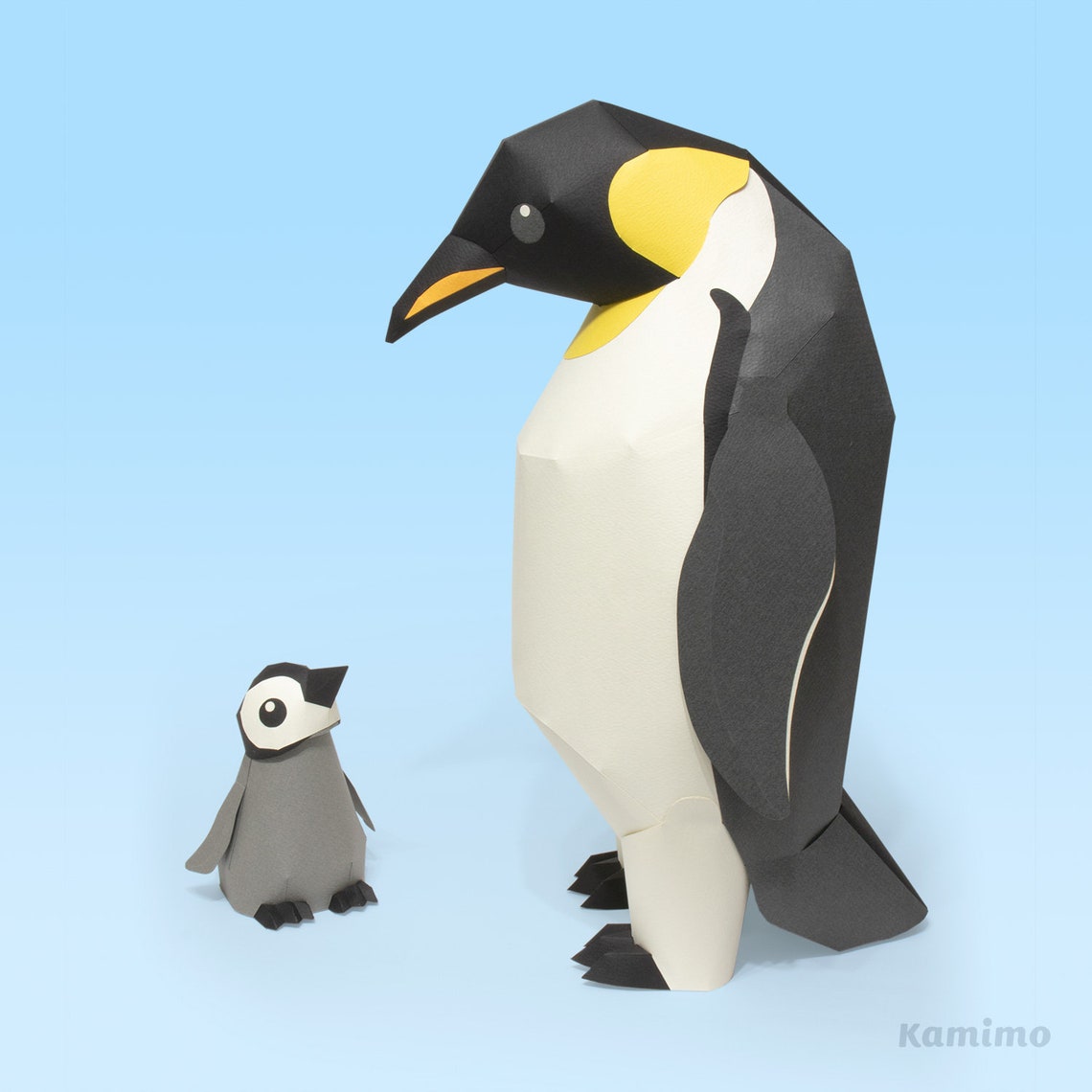 Emperor Penguin Parent and Chick 3D Papercraft, Paper Sculpture, DIY ...