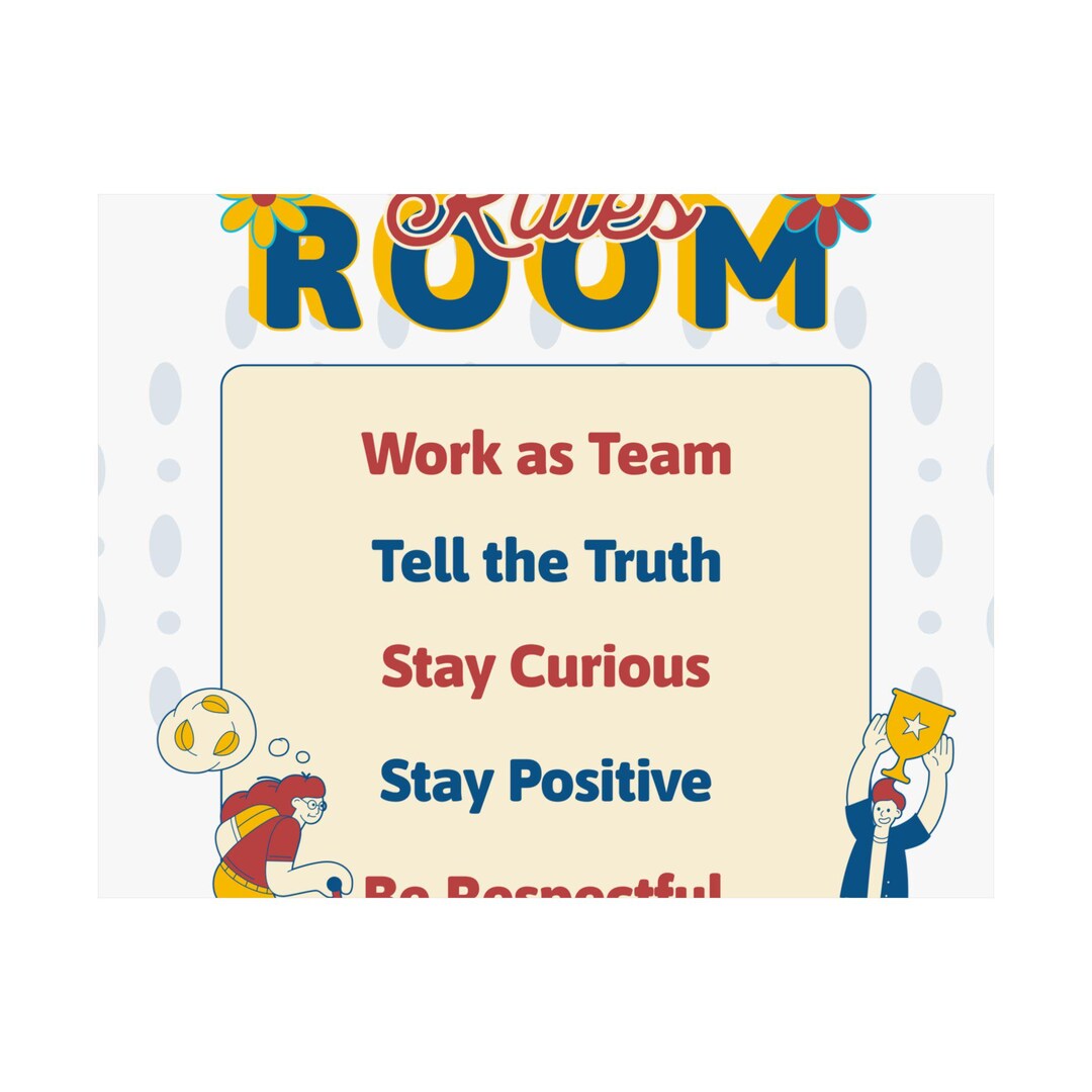 Kids' Room Rules Poster: Colorful Motivational Classroom Decor - Etsy