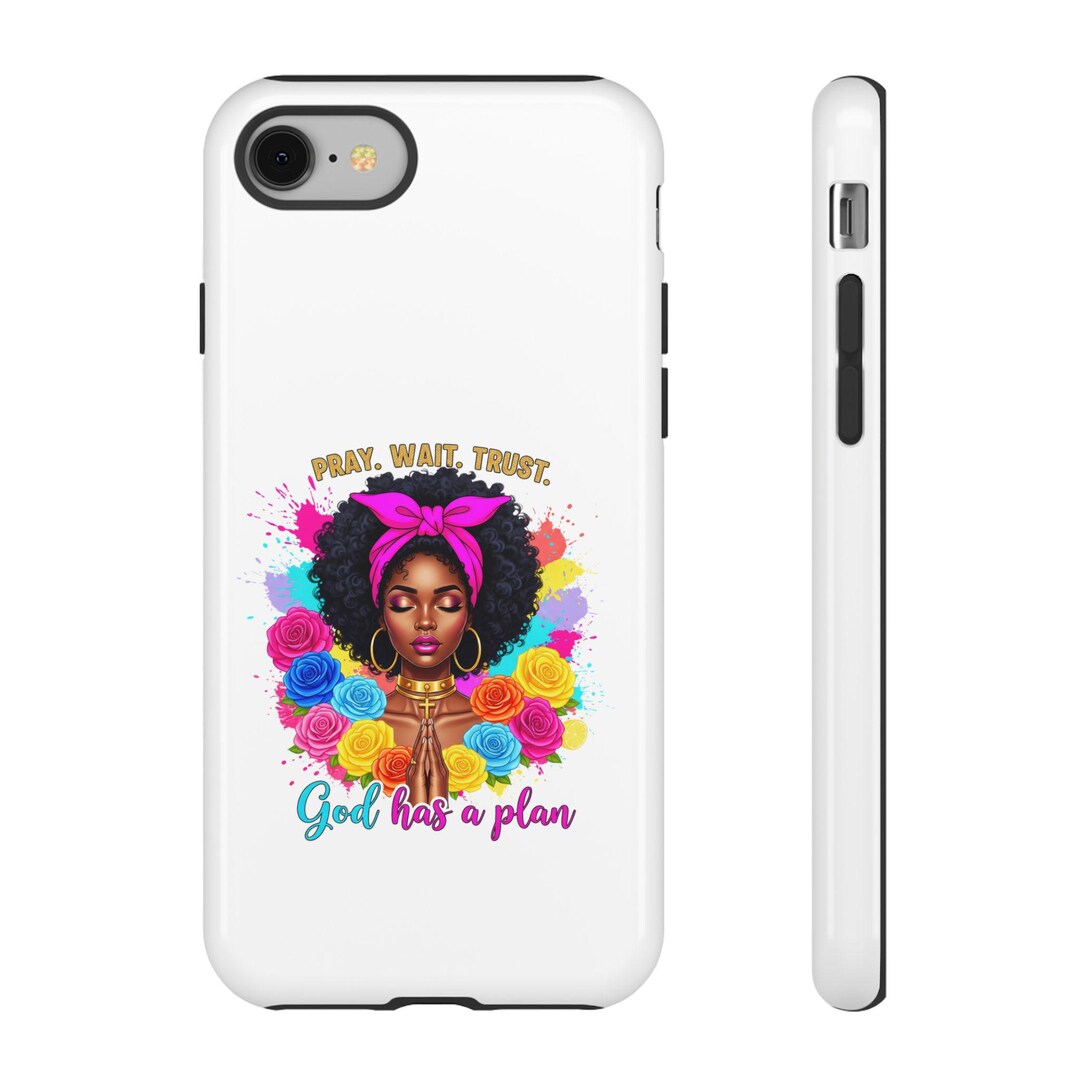 Colorful Afro Woman iPhone Case: God Has a Plan - Motivational Tough ...