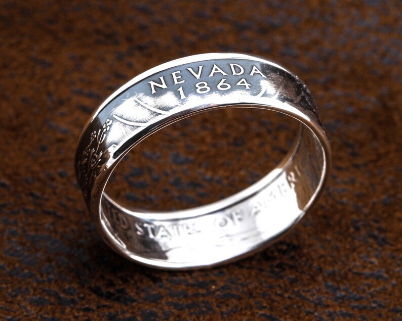 Coin Ring / Nevada / 90% Silver Proof / State Quarter Jewelry / Travel ...