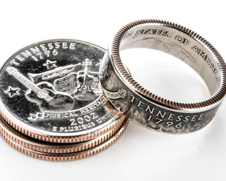 Coin Ring / Tennessee / State Quarter Ring / State Coin Rings - Etsy