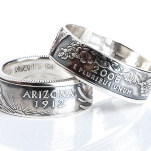 Coin Ring / Arizona / 90% Silver Proof / State Quarter Jewelry / Travel ...