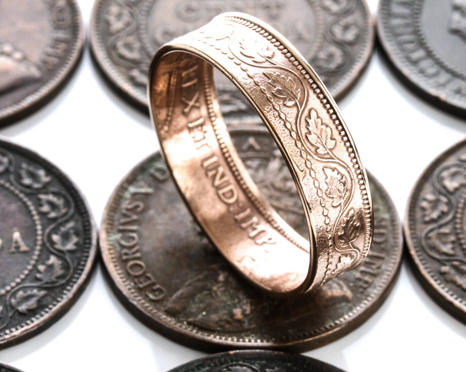 Coin Ring / Canadian Large Cent / Bronze / Canada / Travel | Etsy