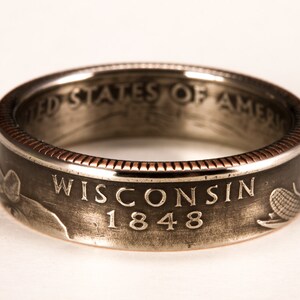 Wisconsin State Quarter Coin Ring - Etsy