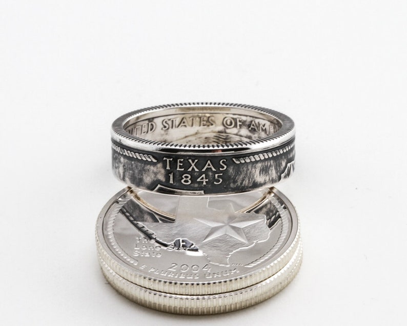 Texas State Quarter 90% Silver Coin Ring / Coin Ring / Lone - Etsy