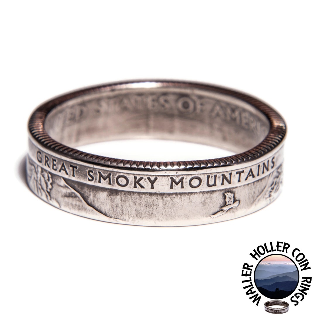 Smoky Mountains Quarter Coin Ring - Tennessee, North Carolina Souvenir ...