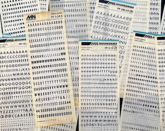 5 Rub on Letter Sheets, Small Letters, Dry Transfer Lettering ...
