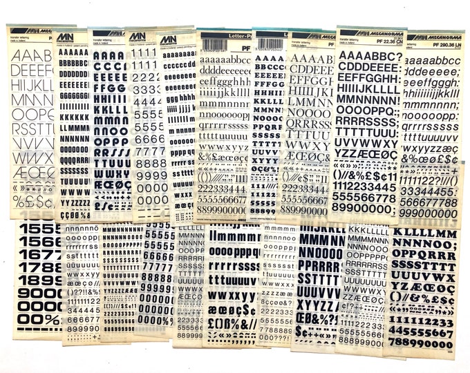 20 Dry Transfer Letter Sheets, Mecanorma Instant Lettering, Letter Font ...