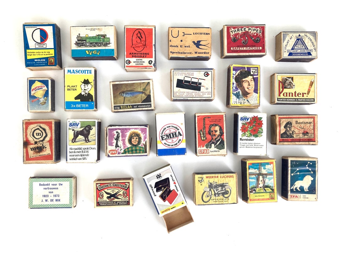 25 Empty Vintage Matchboxes, Matchbook Labels, Match Box Prints ...