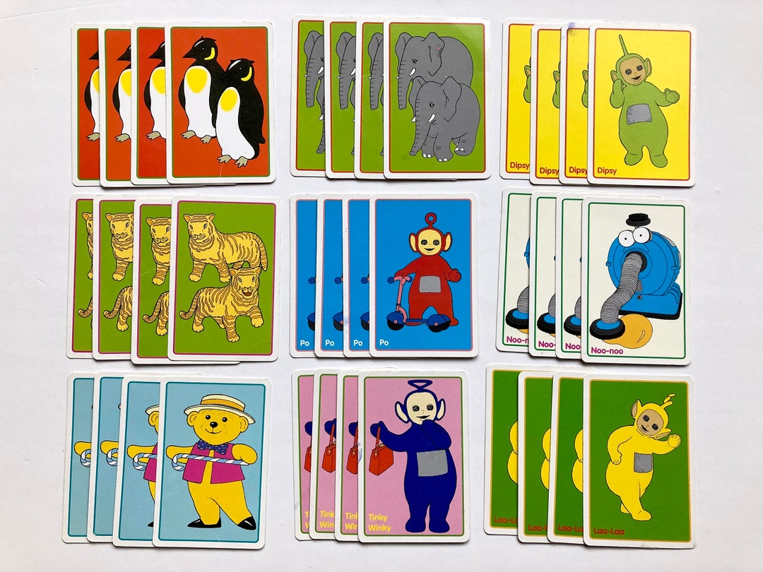 36 Vintage Teletubbies Prints, Card Game, Teletubbies Playing Cards, Go ...