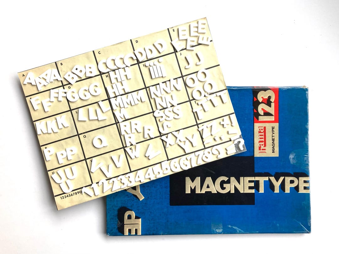 Vintage Letter Magnets, White Plastic Magnetic 3D Letters on Board ...