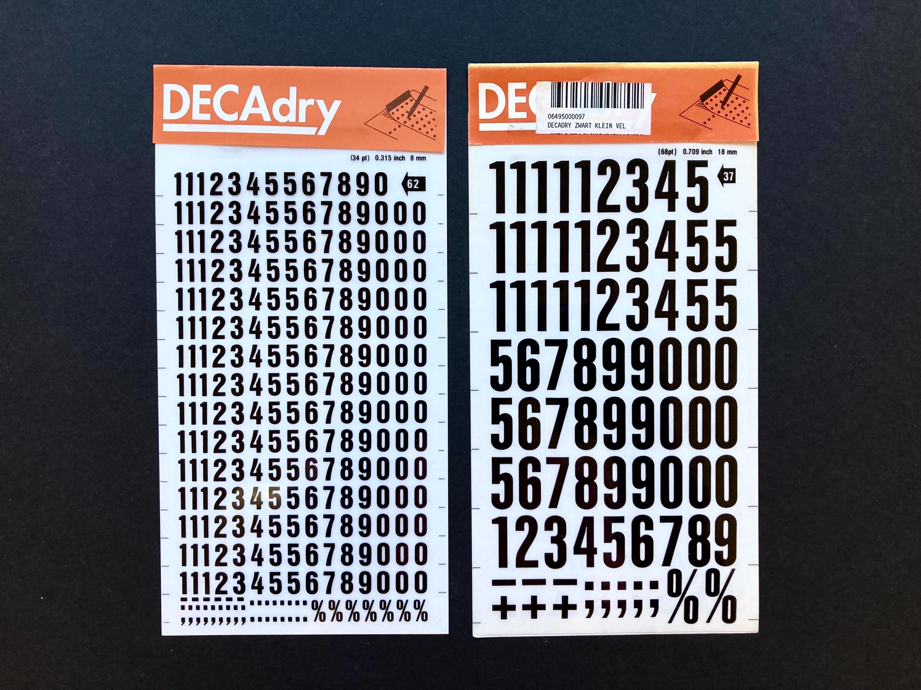 5 Black Dry Transfer Letter Sheets, Decadry Instant Lettering, Rub on ...