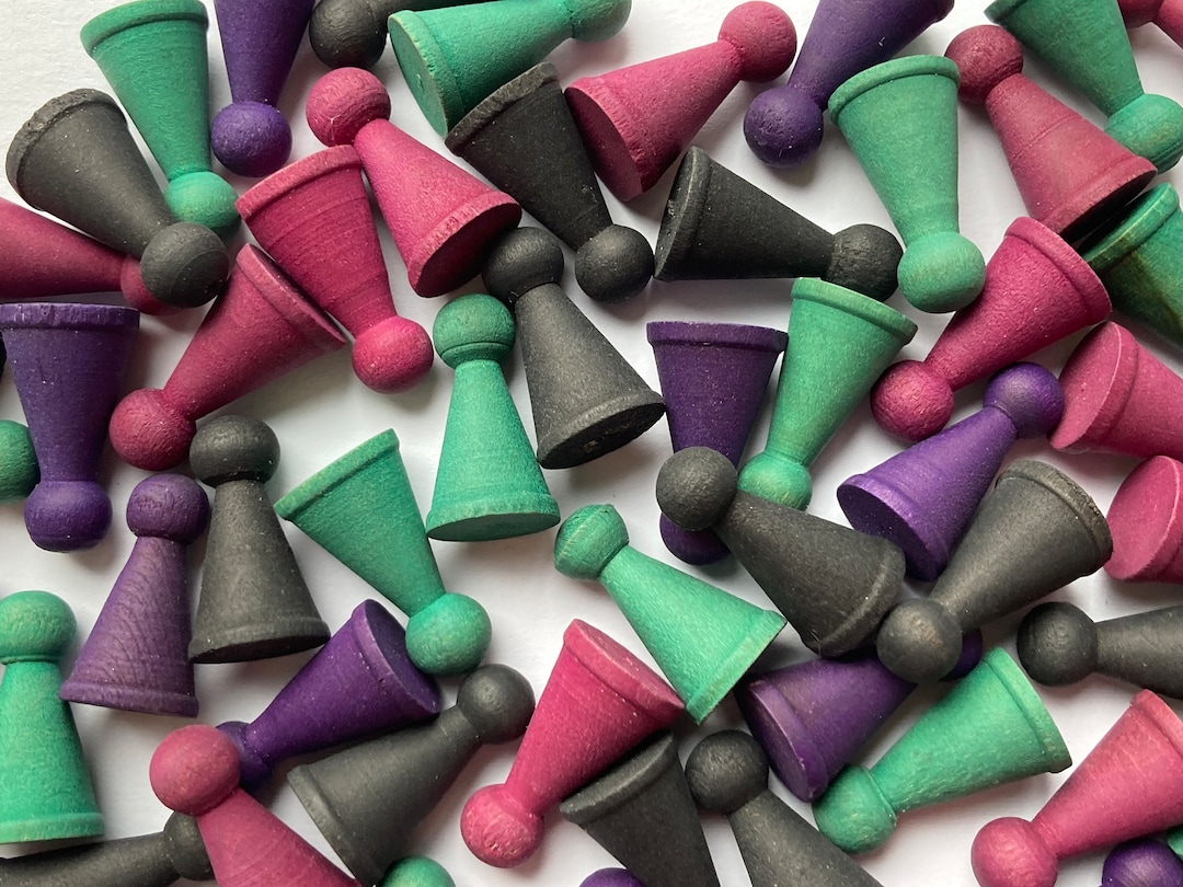 75 Vintage Pawns, Wooden Game Pieces From Antique Halma Game, Wooden ...