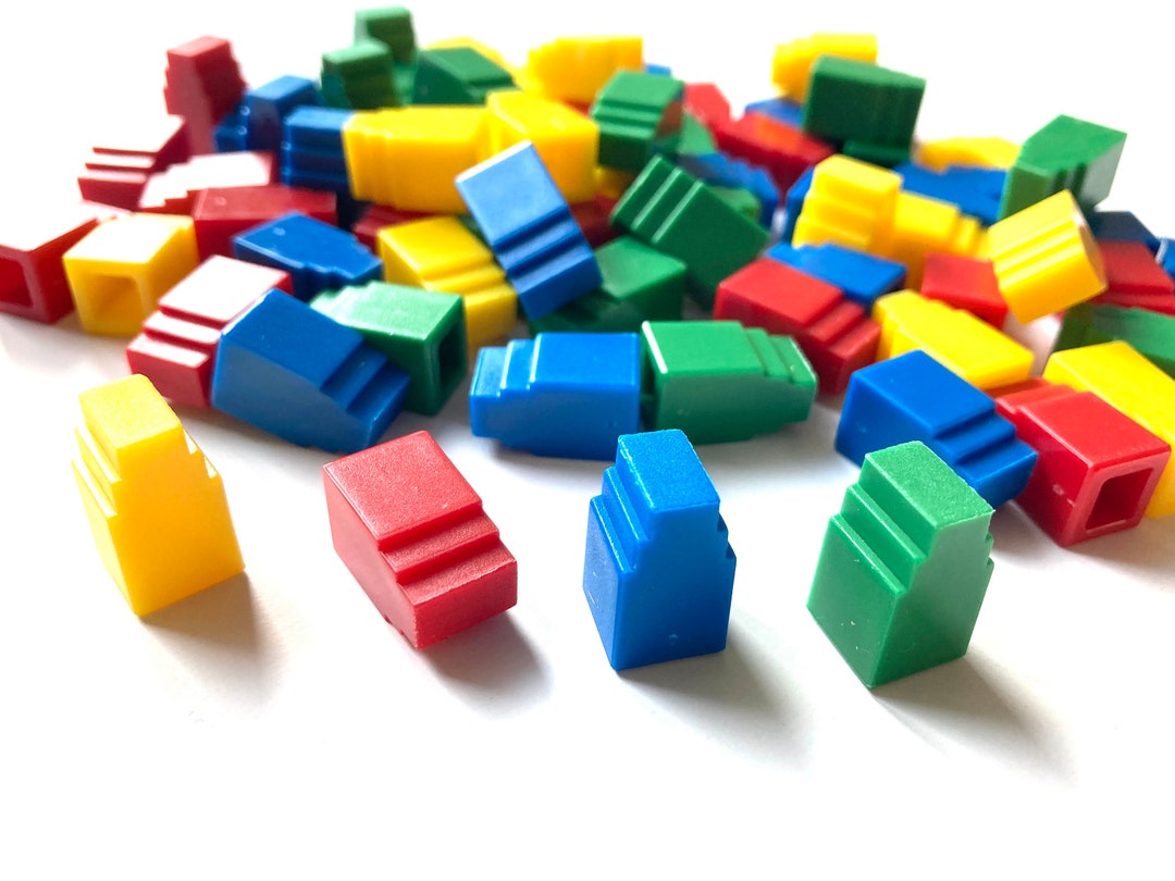 79 Vintage Plastic Pawns, Houses, Buildings, Hotels, Great for for ...