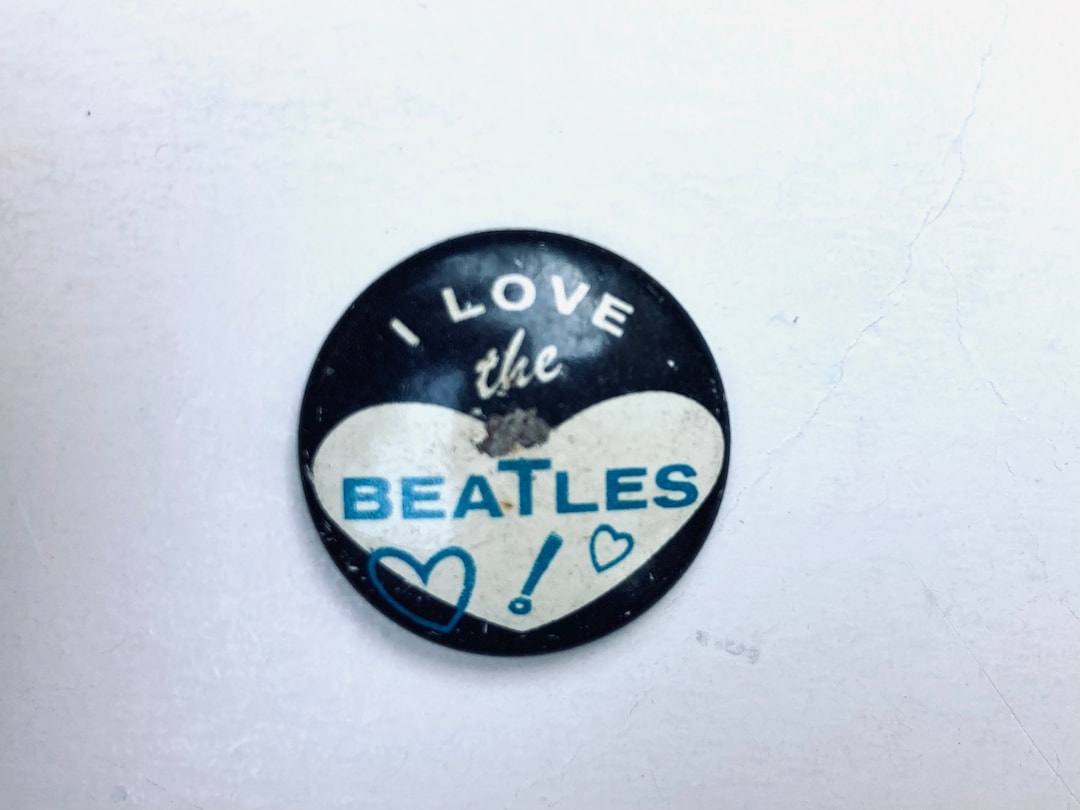 Beatles Button, 1960s Original Beatles Pin 'I Love the Beatles', Pinback Button, Vintage Beatles ...