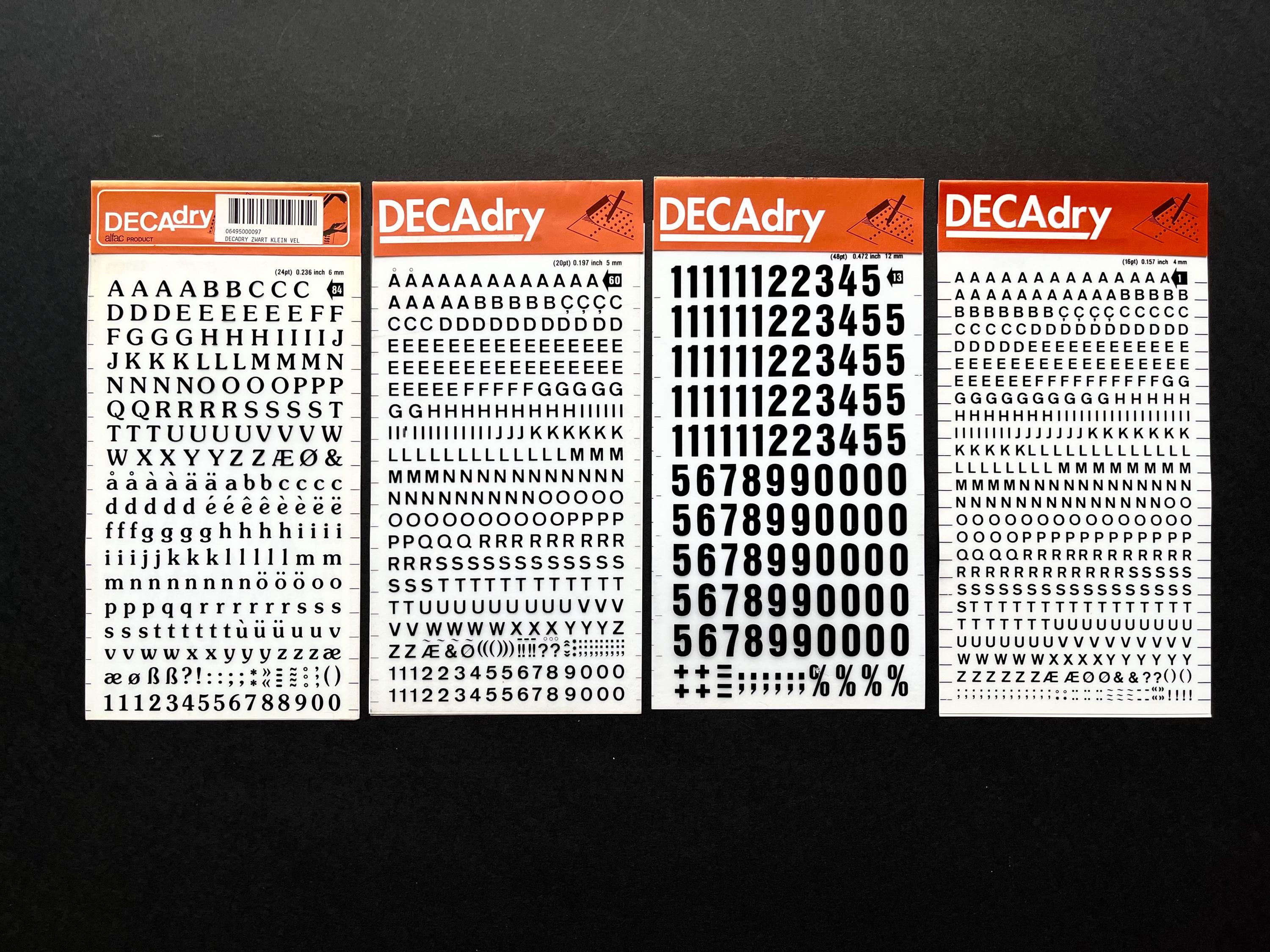 10 Rub on Letter Sheets, Dry Transfer Lettering, Decadry Decal Sheets ...