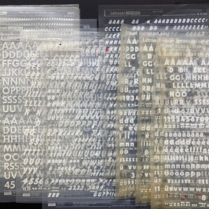 10 White Dry Transfer Sheets Helvetica, Mecanorma Rub on Letters ...