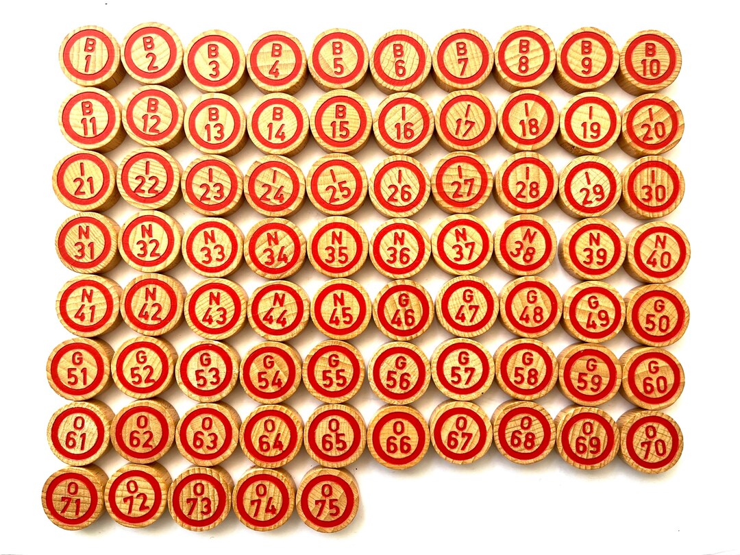 75 Vintage Wooden Bingo Numbers: 1970s Game Tokens - Etsy