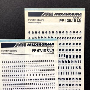 5 Rub on Letter Sheets, Small and Tiny Letters, Dry Transfer Lettering ...