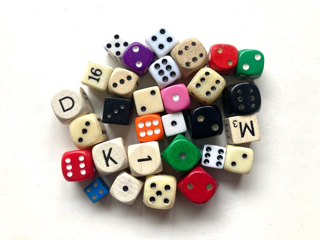 30 Small and Tiny Dice, Vintage Wooden and Plastic Dice, Dice Mix, Game ...