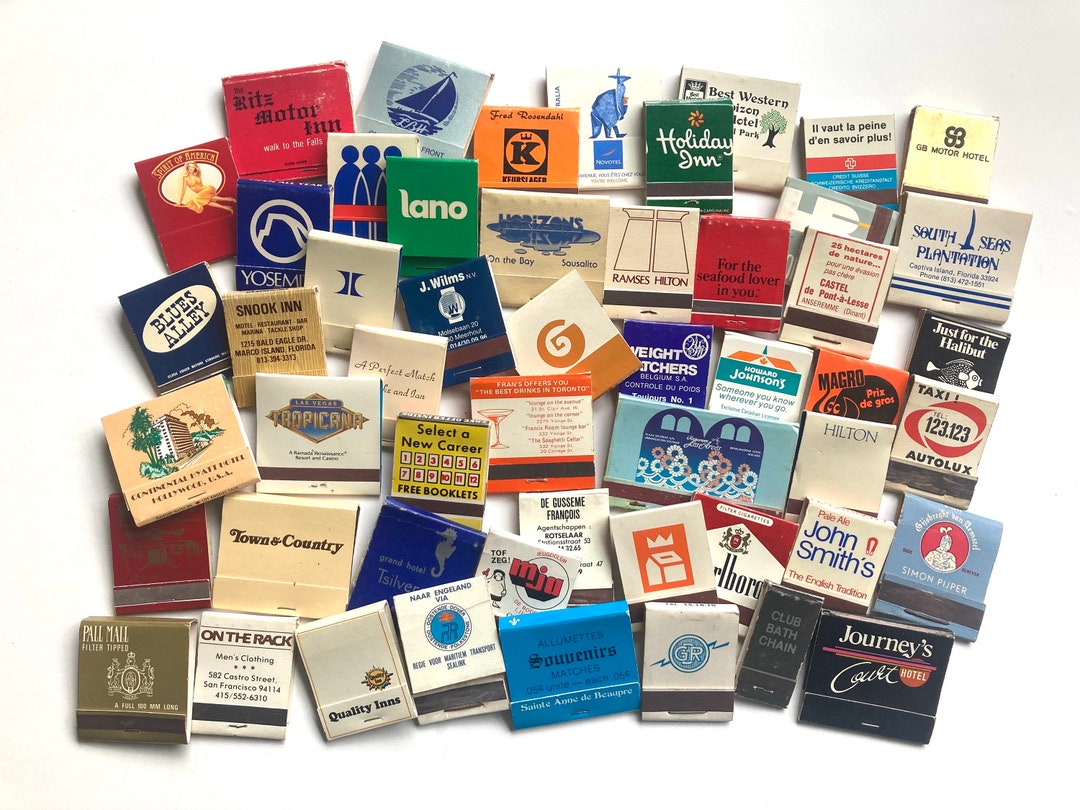 50 Vintage Matchbooks, Match Books With Matches, Dutch and US Labels ...