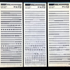 5 Rub on Letter Sheets, Small and Tiny Letters, Dry Transfer Lettering ...