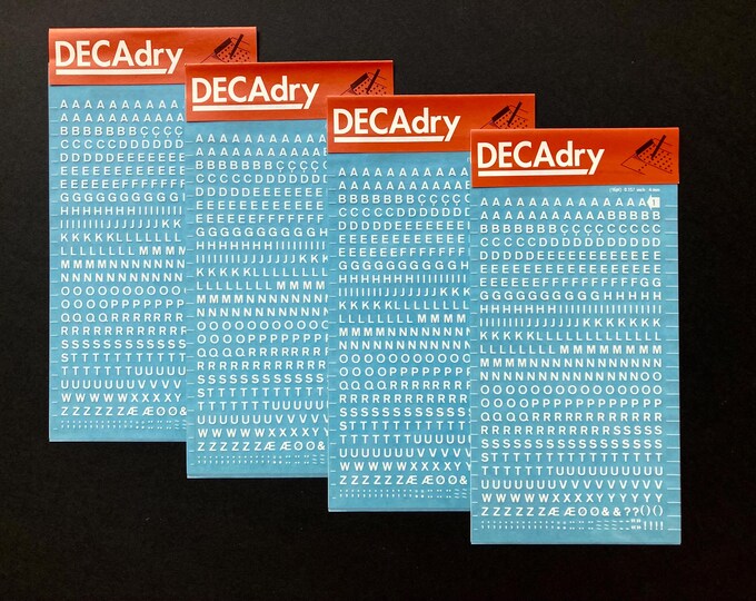 4 Dry Transfer Letter Sheets, Alfac Decadry Instant Lettering, Letter ...