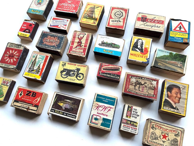 25 Empty Vintage Matchboxes, Matchbooks, Small Gift Boxes, Tiny Wooden ...