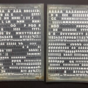 10 White Dry Transfer Sheets Helvetica, Mecanorma Rub on Letters ...