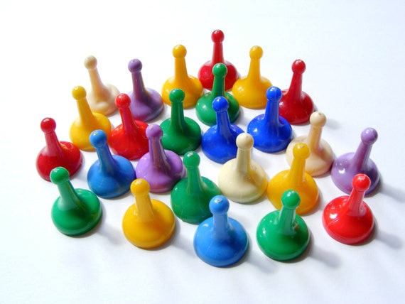 25 Vintage Pawns Board Game Pieces Plastic Pawns Game - Etsy