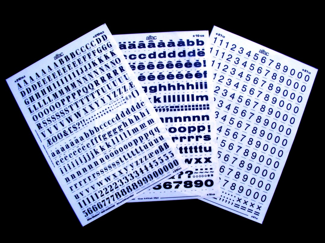 3 Vintage Dry Transfer Letters, Alfac, Letraset Instant Lettering, Rub ...