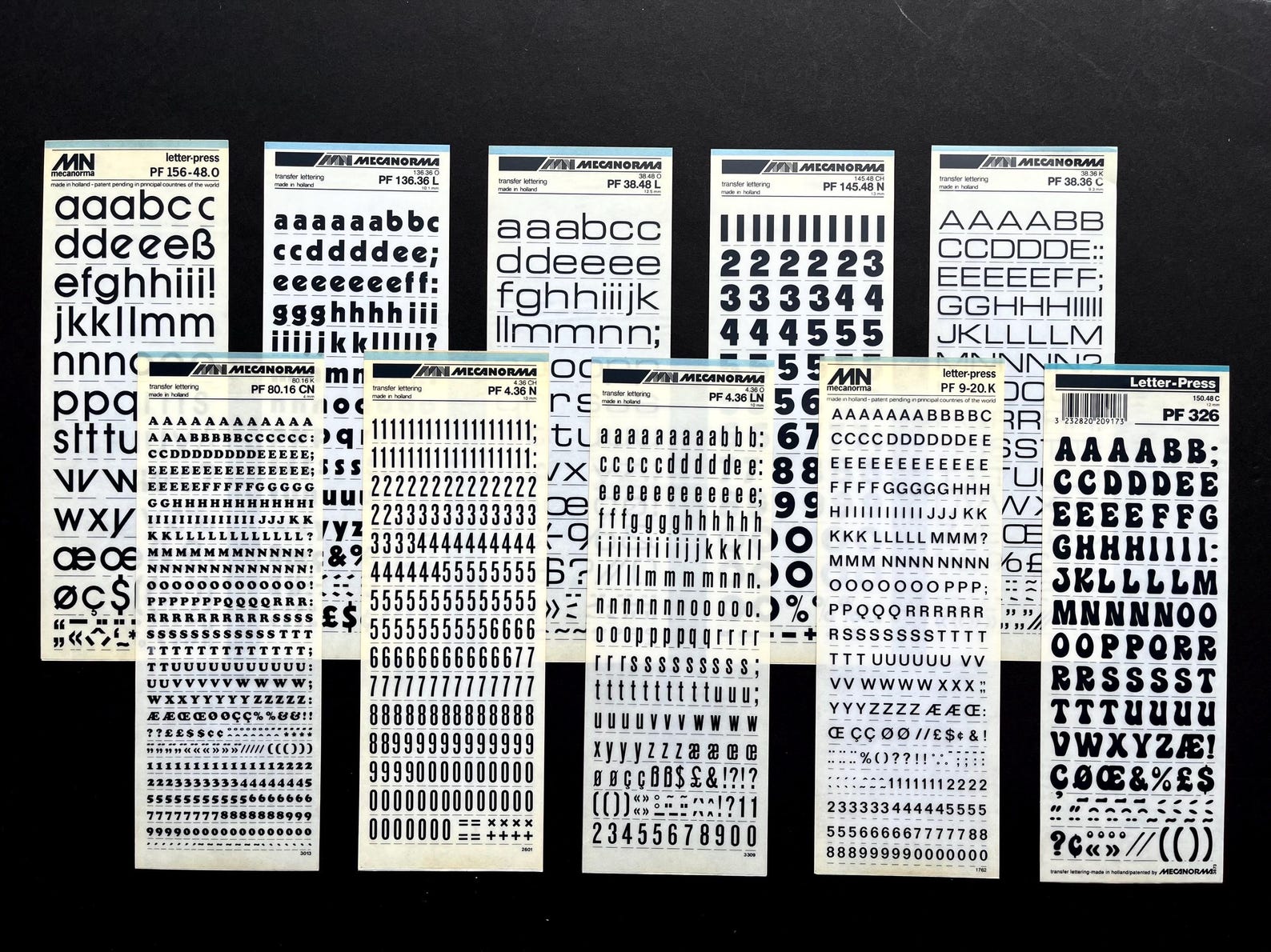 10 Black Dry Transfer Sheets Mecarnoma, Rub Down, Decadry Rub on ...