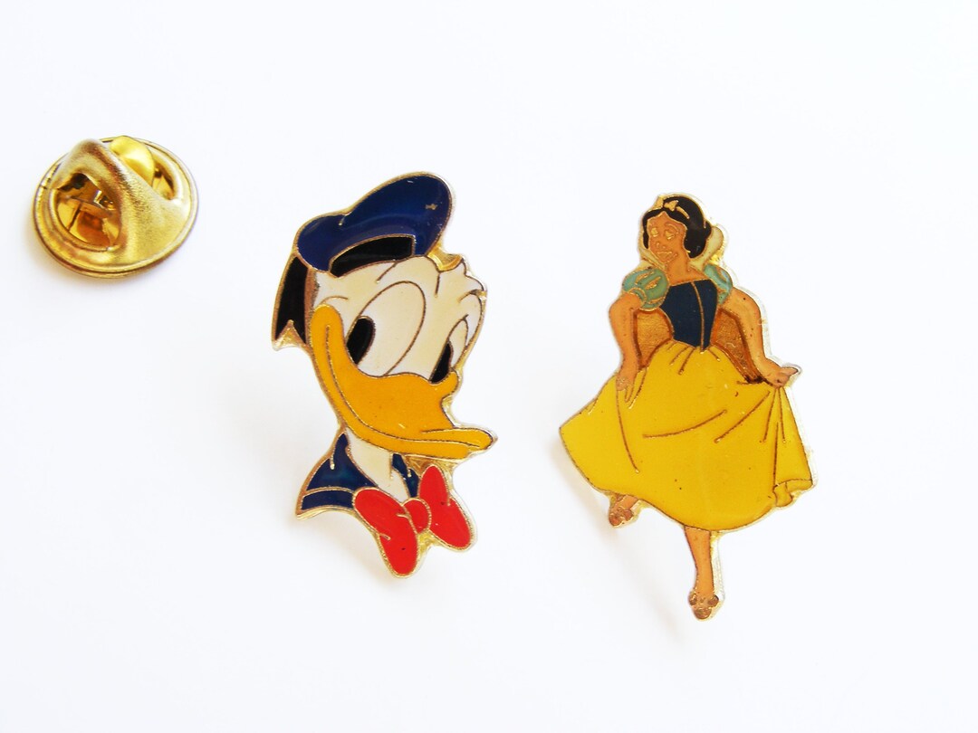 2 Vintage Disney Pins, Donald Duck and Snow White Pin, Disney Jewelry ...