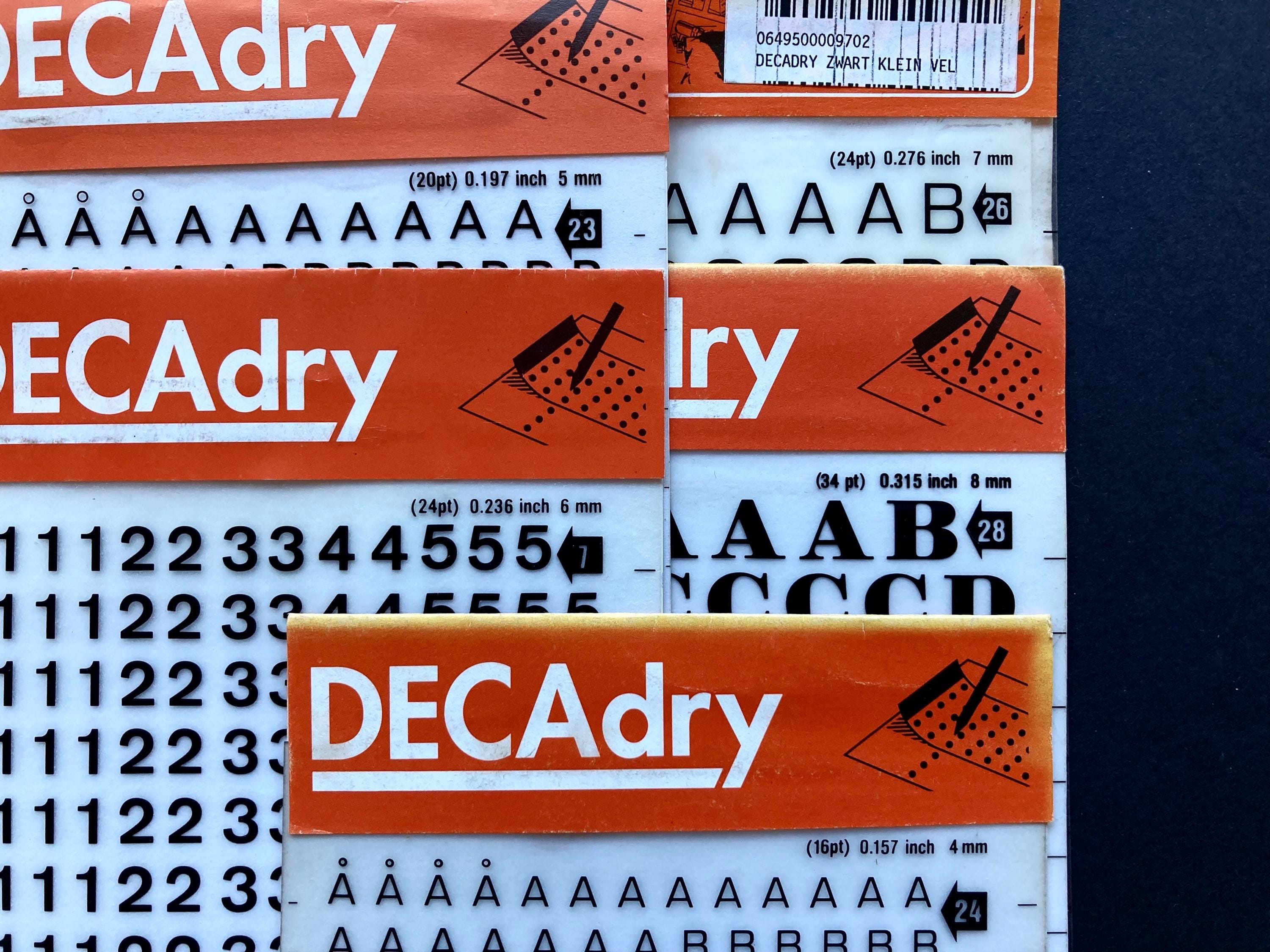 5 Decadry Dry Transfer Letters, Instant Lettering, Rub on Sheets ...