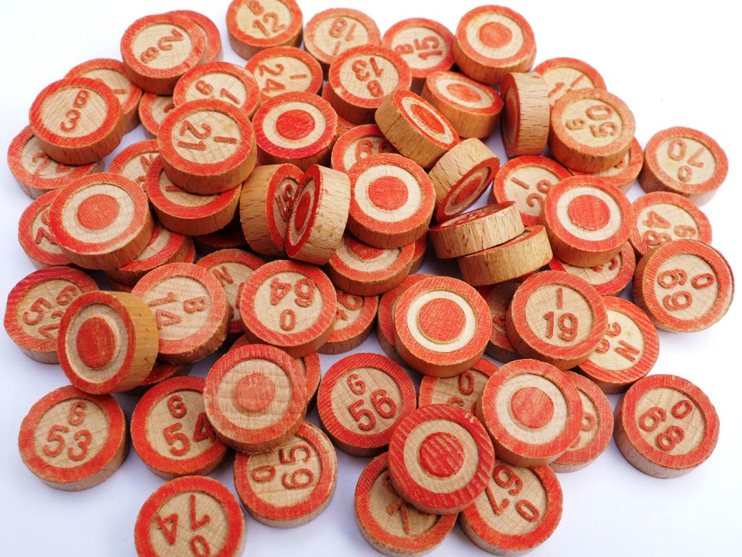 75 Bingo Numbers, Wooden Lotto Numbers, Vintage Bingo Markers - Etsy