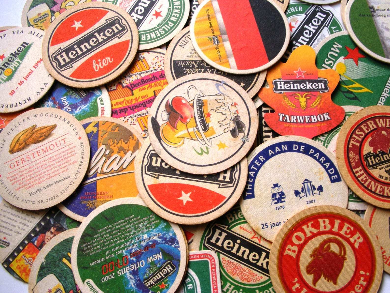 25 Vintage Heineken Beer Coasters, Bulk Beer Coasters, Dutch Beer ...