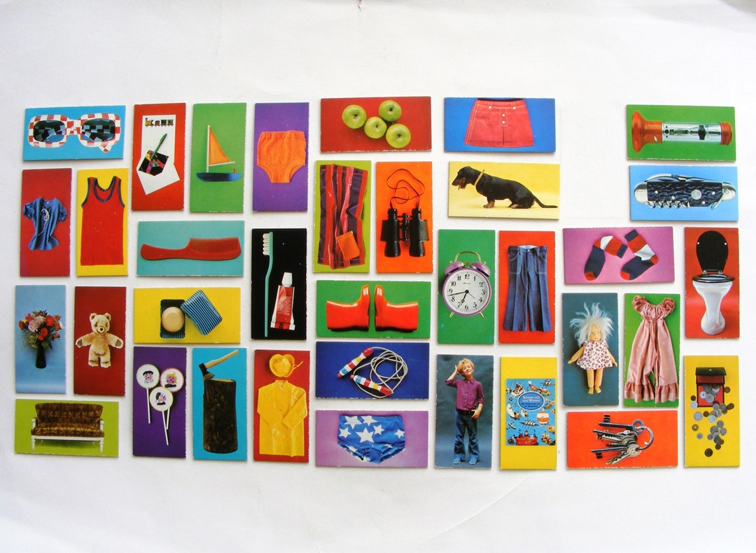 35 Vintage Game Cards, Retro Prints, Ravensburger Memory Game Cards ...