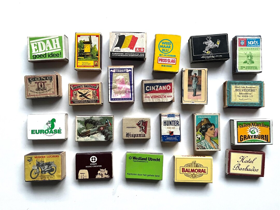 25 Empty Vintage Matchboxes, Matchbook Labels, Match Box Prints ...