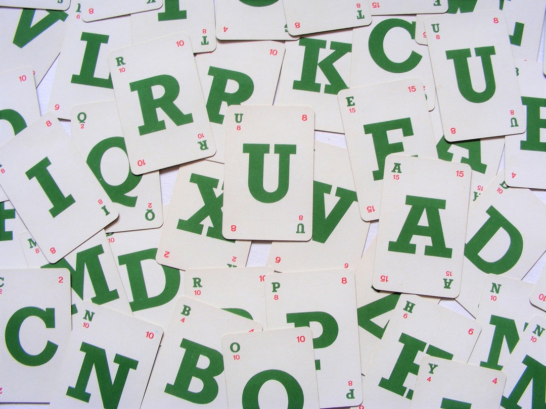 50 Vintage Card Game Letters, Game Cards, Alphabet Cards, Playing Cards ...