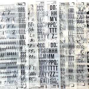 20 Letraset Dry Transfer Sheets, Vintage Used Letter and Number Rub on ...